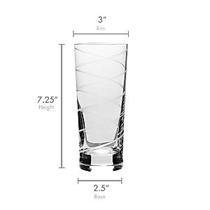 Mikasa Cheers Stemless Wine Glasses (Set of 4) and Highball Glasses (Set of 4), Clear