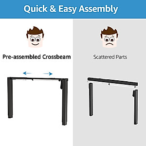 MOUNTUP 55x28 Inches Electric Height Adjustable Standing Desk, Sit Stand Desk with Memory Controller, Ergonomic Stand Up Desk for Home Office with Splice Board, Rustic Brown+Black