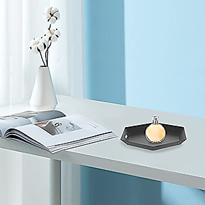 KESYOO Ottoman Tray Metal Serving Tray Vintage Hexagon Wrought Iron Towel Stand Holder for Perfume Jewelry Comestics Coffee Candle Bath Vanity Bathroom Kitchen Wedding Decor