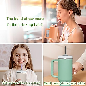 MLKSI Stainless Steel Straw Replacement for Hydrapeak Voyager 40 oz Tumbler With Handle, 6 Pack