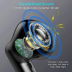 Wireless Earbuds, Bluetooth 5.3 Earbuds Stereo Bass, Bluetooth Headphones in Ear Noise Cancelling Mic, Earphones IP7 Waterproof Sports, 32H Playtime USB C Mini Charging Case Ear Buds for Android iOS