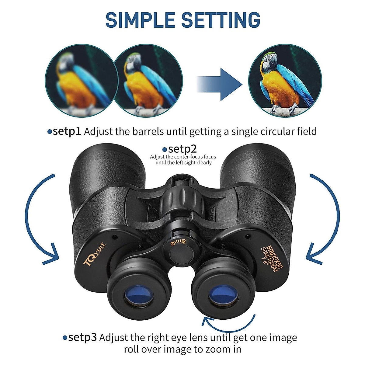 Binoculars 20x50 for Adults,Waterproof/Professional Binoculars Durable & Clear BAK4 Prism FMC Lens,Suitable for Concert and Outdoor Sports,Bird Watching