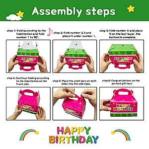 WEGYMER Watermelon Party Candy Boxes 16Pcs Cartoon Melon Birthday Party Supplies Goodie Bags for Watermelon Theme Birthday Decorations CocoBaby Shower Party Supplies