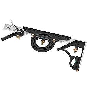 Combination Set 0 to 180° Carpentry Stainless Steel Angle Ruler Combination Tri Protractor Measure Tool