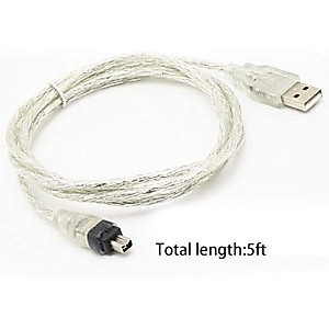 USB 2.0 Male to IEEE 1394 4Pin Male iLink Firewire DV Cable 5FT Compatible with Sony DV & D8.(Please Read The Last Picture hint on The Left Carefully Before Buying. Prevent Buying Mistakes)