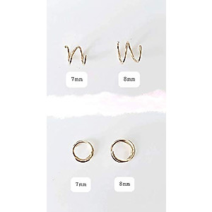 Double Hoop Twist Earrings - Single earring or a Pair of earrings • 8 mm Two Piercing Earring • Tiny Huggie Hoops • Minimal Spiral Earring • Double Cartilage or Helix Piercing