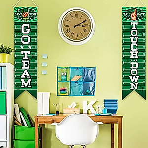 Football Decorations Football Sign Wall Pennant Banner Football Porch Sign Welcome Banner for Sport Theme Party Football Parade Decoration Game Time Festival Banner Party Accessory (Green, 47.2 x 11.8