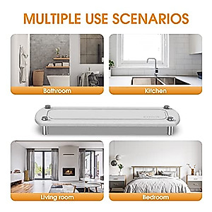 Zrfmib Sink Caddy, Instant Dry Sink Organizer, Natural Diatomite Stone Sink Tray for Soap Holder Dispenser, Sponge Brush and Toothbrush Cup, Modern Home Design, Suitable for Bathroom and Kitchen,White