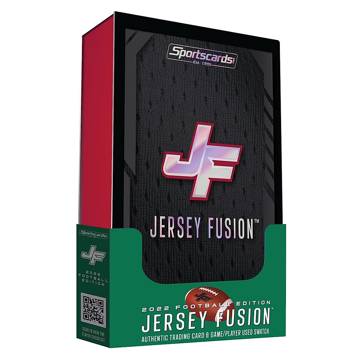 2022 Sportscards Jersey Fusion Football Edition Hobby Box - 1 Original Trading Card with an Authentic Player Worn Swatch or Patch