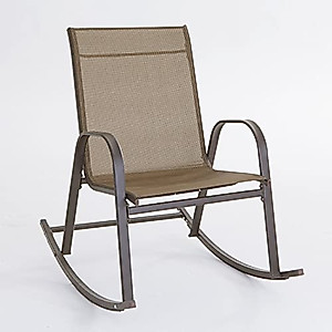 BrylaneHome Extra-Wide 350 Lbs. Capacity Rocker Rocking Chair, Dark Bronze