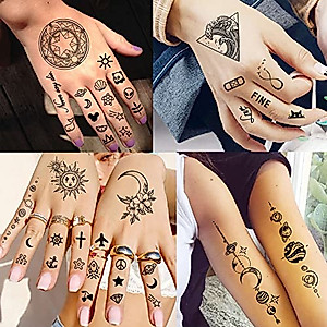 Yezunir 66 Sheets 3D Owl Tiger Flower Temporary Tattoos For Women Girls Arm Sleeve Thigh, Large Skull Lotus Snake Peony Rose Floral Temp Tattoo Sticker Adult, Fake Tattoos That Look Real and Last Long