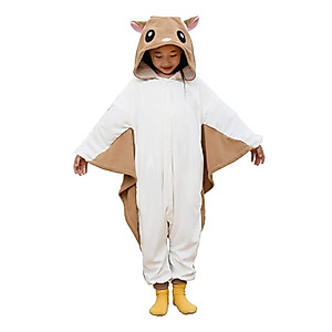 Unimyst Unisex Kids Flying Squirrel Onesie Pajamas, Polar fleece Role Playing Animal One Piece Halloween Costume Pajamas Home Clothing