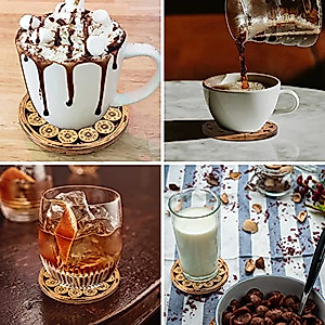 Gifts for Men or Women, 12 Gauge Shell Creative Coasters for Drinks, Coasters with Holder for Coffee Table, Wooden Table, Outdoor, Living Room, Kitchen, Rustic Bar Decorations