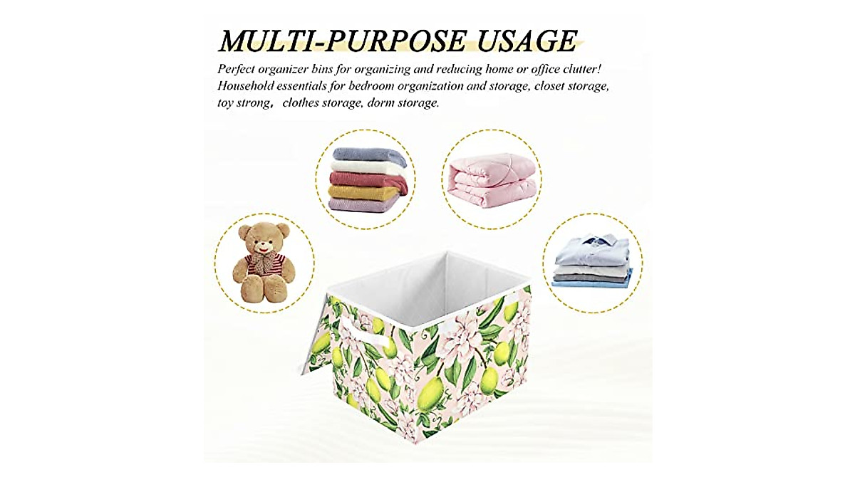 RunningBear Large Storage Bin with Lid - Collapsible and Durable Organizer
