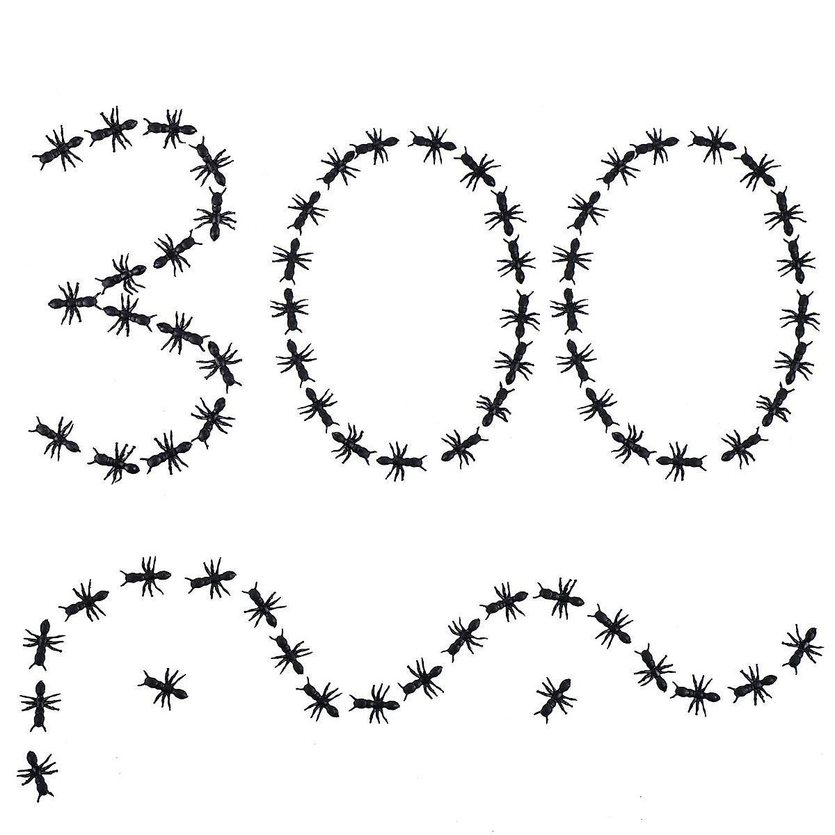 Jovitec 300 Pieces Fake Ants Prank Plastic Black Ant Bugs Joke Toys Realistic Insects for Halloween Party Favors Decoration Props