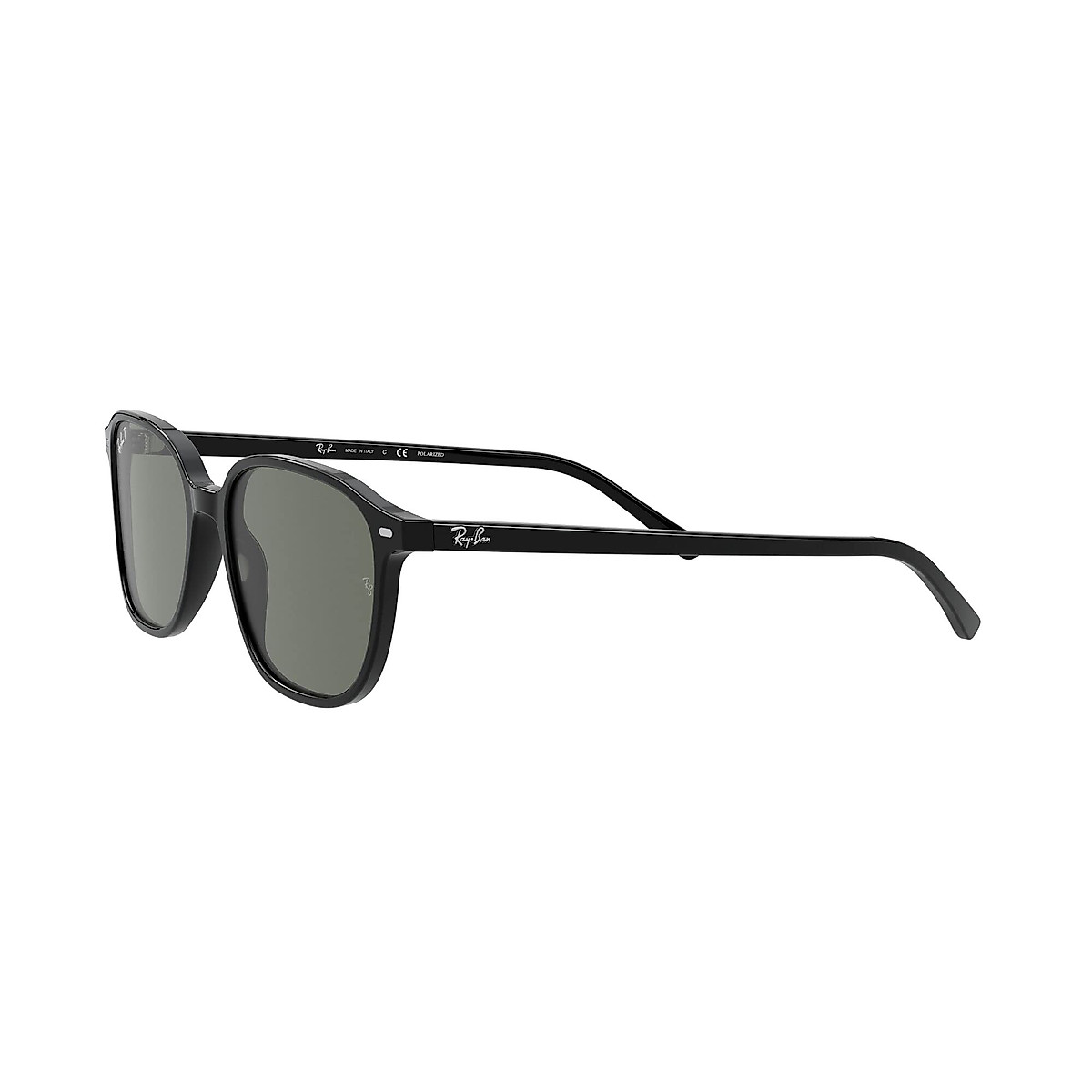 Ray-Ban RB2193 Leonard Square Sunglasses, Black/G-15 Green Polarized, 53 mm