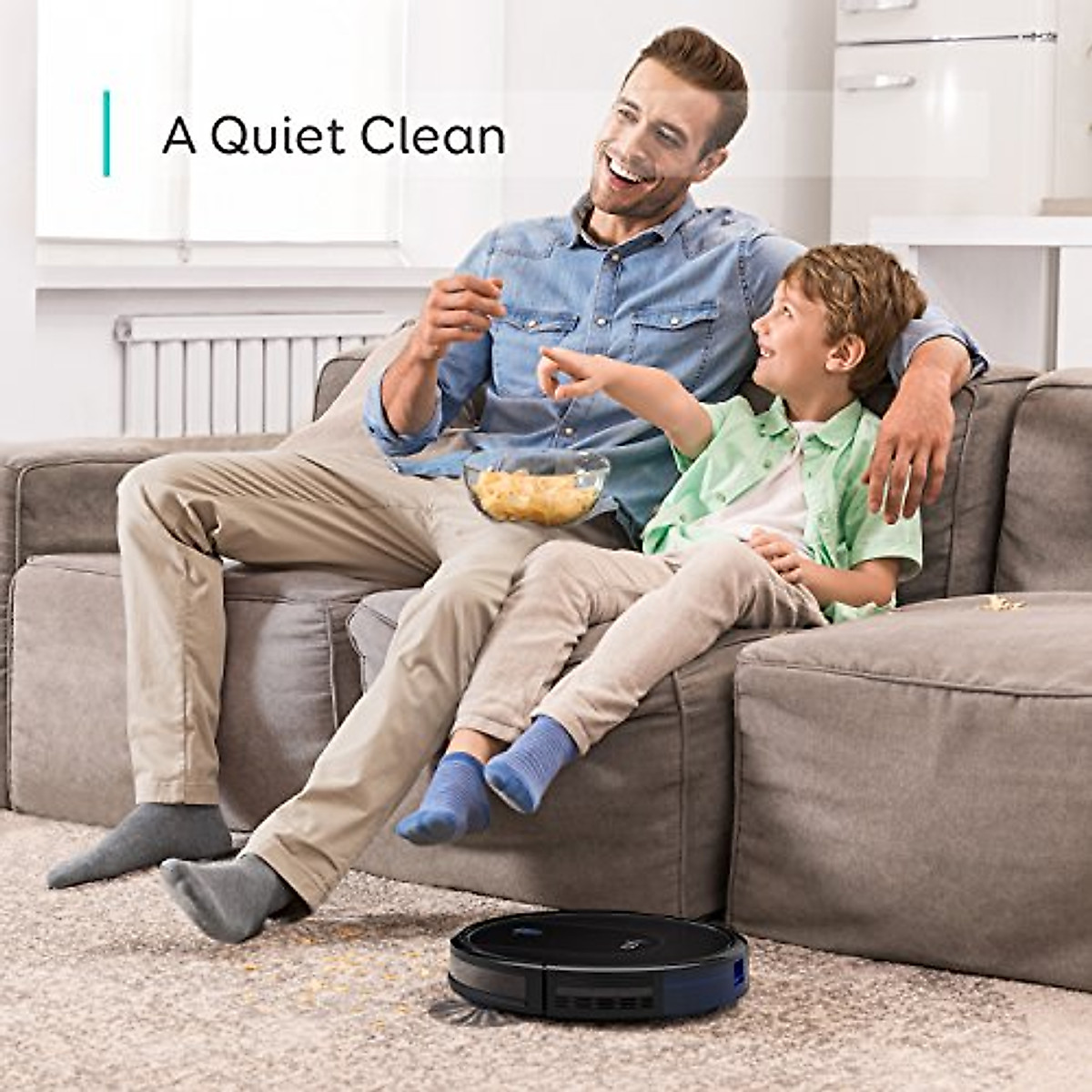 eufy BoostIQ RoboVac 30, Robot Vacuum Cleaner, Upgraded, Super-Thin, 1500Pa Strong Suction, 13 ft Boundary Strips Included, Quiet, Self-Charging Robotic Vacuum Cleaner (Renewed)