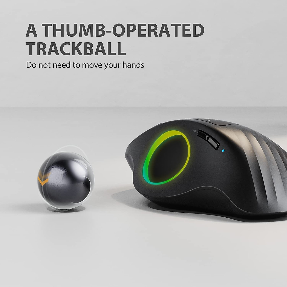 ProtoArc RGB Wireless Trackball Mouse & Backlit Wireless Ergonomic Keyboard