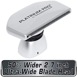 MANGROOMER - PLATINUM PRO New Back Hair Shaver Complete Attachment Head - Shock Absorber Flexing Neck and New 50% Wider Blade Design!