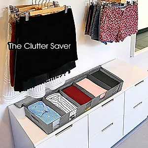 Under Bed Storage Clothes Organizer with Clear Window, 3 pack Foldable Underbed Containers with Reinforced Handle for Clothing, Blankets, Shoes, Toys(Grey)