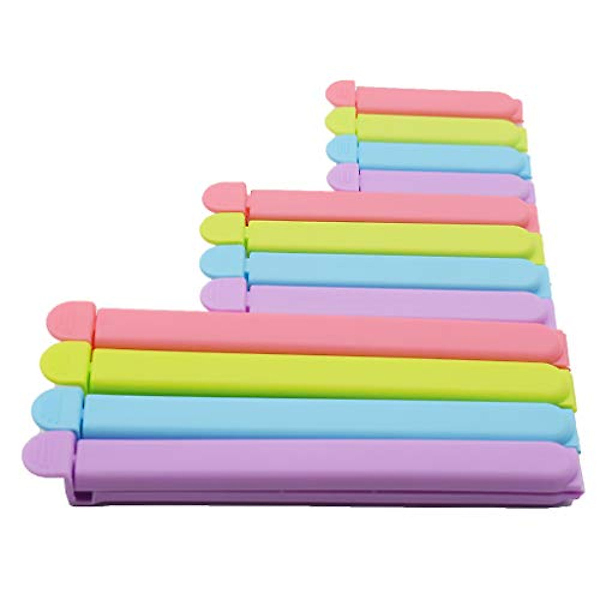 Tmflove 12 PCS Sealing Clips for Food and Snack Bag(2.75 in, 4.33 in, 6.29 in)