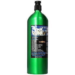 Iceland Pure Unscented Pharmaceutical Grade Salmon Oil - Pure Omega 3, Liquid Food Supplement For Dogs and Cats - BPA-Free Brushed Aluminum Epoxy coated Bottle with Pump 33oz (Pack of 1)