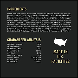 Purina Pro Plan High Protein Cat Food Wet Gravy, Beef and Chicken Entree - (Pack of 24) 3 oz. Pull-Top Cans