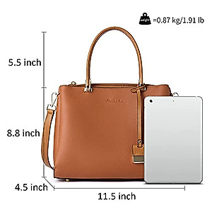BOSTANTEN Leather Handbags for Women Designer Satchel Purses Top Handle Crossbody Shoulder Bag with Triple Compartment