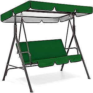 XYQSBY Patio Swing Canopy Waterproof Top Cover Set, Replacement Canopy Cover for Swing Chair Awning Glider 2/3-Seater, Outdoor Garden Furniture Covers All Weather Protection (Blue, Three-Seater)