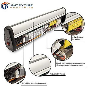 LFI Lights | Edge-Lit Red Exit Sign | Modern Design Brushed Aluminum Housing | All LED | Single-Sided Clear Acrylic Panel | Hardwired with Battery Backup | UL Listed | (1 Pack) | ELRT-R (SC)