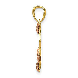 IceCarats 14K Two Tone Gold White Grandma Heart Love Necklace Nana Charm Grandmother Pendant Only