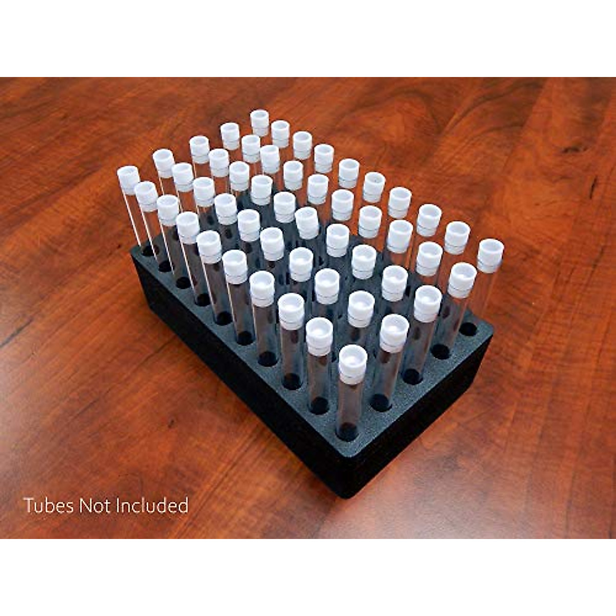 Polar Whale Test Tube Rack Black Foam Storage Rack Organizer Stand Transport Holds 50 Tubes Each Fits up to 12mm Diameter Tubes