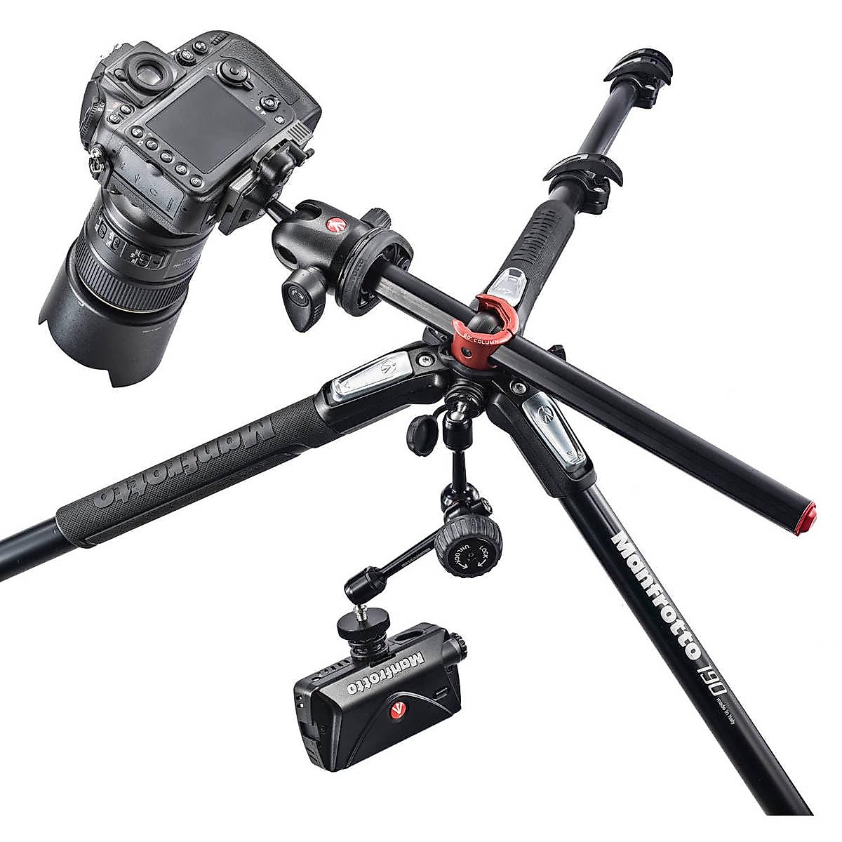 Manfrotto MT190XPRO4 Aluminum 4-Section Tripod,Black