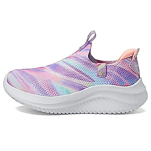 Skechers Kids Girls Ultra Flex 3.0-Color Me Sleek Sneaker, Lavender/Multi, 2 Little Kid