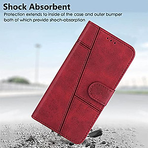 JanCalm for iPhone 12 Mini Wallet Case,[Wrist Strap][Card Holder/Cash Slots][Kickstand] Premium PU Leather Magnetic 12 Mini Phone Case Flip Cover Protective for iPhone Mini 12 Case Wallet (Red)