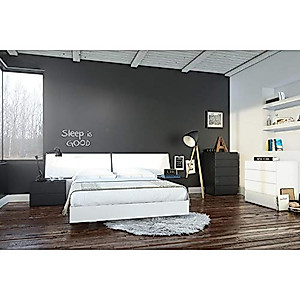 Nexera Queen Size Platform Bed, White