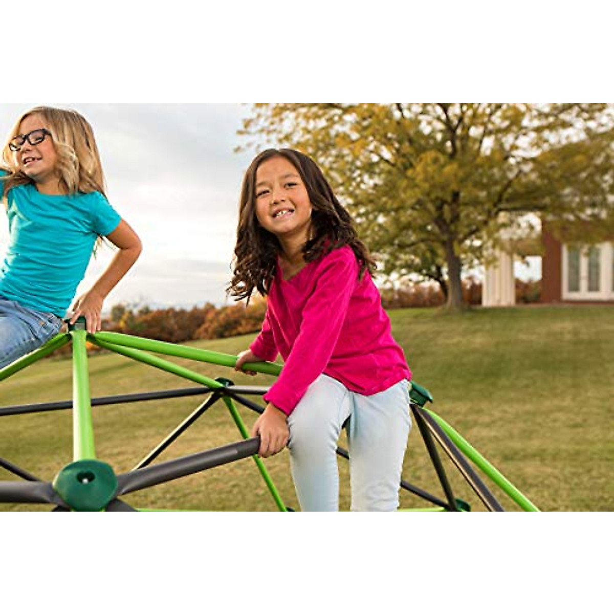 Lifetime 90951 Geometric Dome Climber Jungle Gym, 5.5' High x 11' Wide, Mantis Green & Bronze, 66-Inch