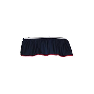 Baby DollBedding Solid Two Tone Crib Skirt/Dust Ruffle, Navy/Red