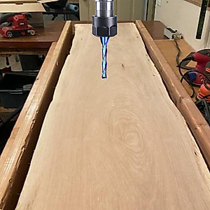 Jiiolioa S2112G CNC Router Bits 1/4 Inch Shank 1/8 inch Cutting Diamete Spiral Up Cut End Mill with Nano Blue Coating for Carving Standard milling, Finish and Boring …