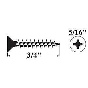 #8 x 3/4" Flat Black Coarse Thread Phillips Drive Wood Screws | Pack of 25 | Self Tapping Screws for Wood Antique or Modern Furniture | FH18-SBL