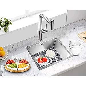 NCUUBR Silicone Sink Mats for Bottom of Kitchen Sink, 2 PCS Sink Mat and Protectors for Stainless Steel Sink, 13.58 ''x 11.6 '' Rear Drain Non-slip Sink Protectors