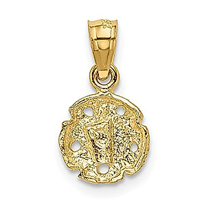 IceCarats 14K Yellow Gold Sand Dollar Sea Star Starfish Necklace Charm Pendant 16mm x 8mm Only