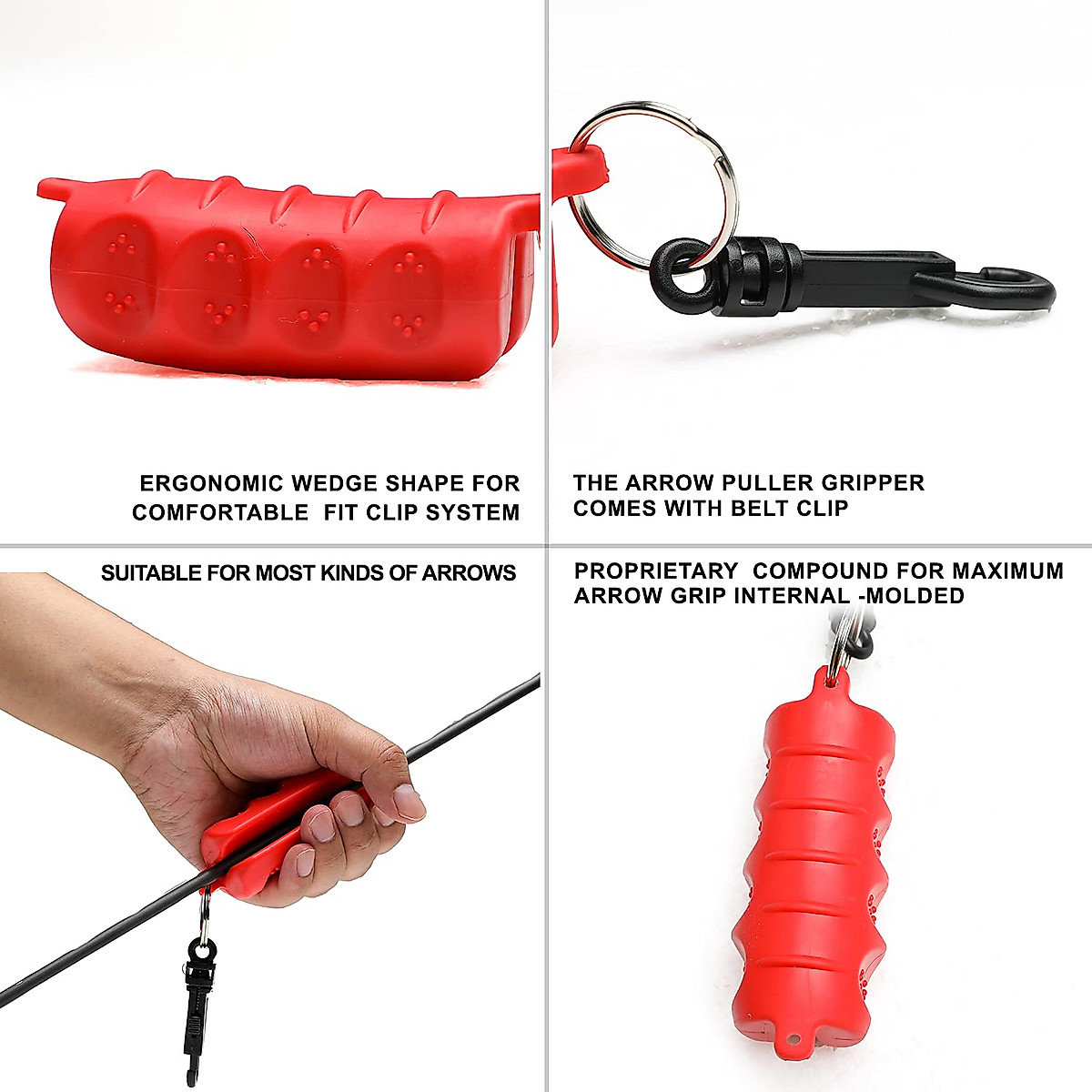 Perogen Archery Arrow Puller Target Remover with Belt Clip for Shooting Outdoor Compound Bow Hunting (Black)