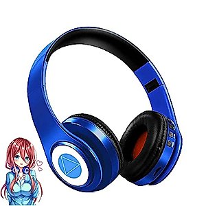 YTDTKJ Nakano Miku Bluetooth Headphones,The Quintessential Quintuplets Headphone with Build-in Mic,Foldable Over Ear Wireless Headphones,Hi-Fi Stereo for Cosplay,Blue, 17TTAXXCB06390B63FQTF