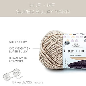 Lion Brand Hue + Me Yarn for Knitting, Crocheting, and Crafting, Bulky and Thick, Soft Acrylic and Wool Yarn, Fatigues, (3-Pack)