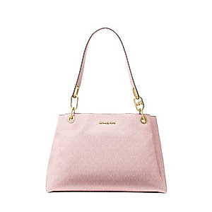 Michael Kors Women's Trisha Large Shoulder Bag Tote Purse Handbag (Dark Powder Blush)