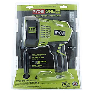 Ryobi P717 One+ 18V Dual Powered LED Cordless Spotlight w/ 2500 Lumens (Batteries Not Included, Light Only)
