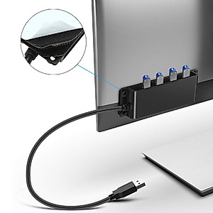 4-Port USB 3.0 Portable Desk Hub,Fixable USB Data Hub 3.0 with 3.3ft/100CM Cable for MacBook, Mac Pro/Mini, iMac, XPS, Surface Pro, Notebook PC, USB Flash Drives, Mobile HDD,Computer and More