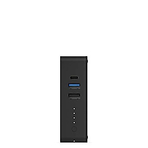 Mophie powerstation hub - Portable battery hub with foldable AC power prongs - Compatible with Qi-enabled devices, smartphones, tablets, and other USB devices - Black (401102474)