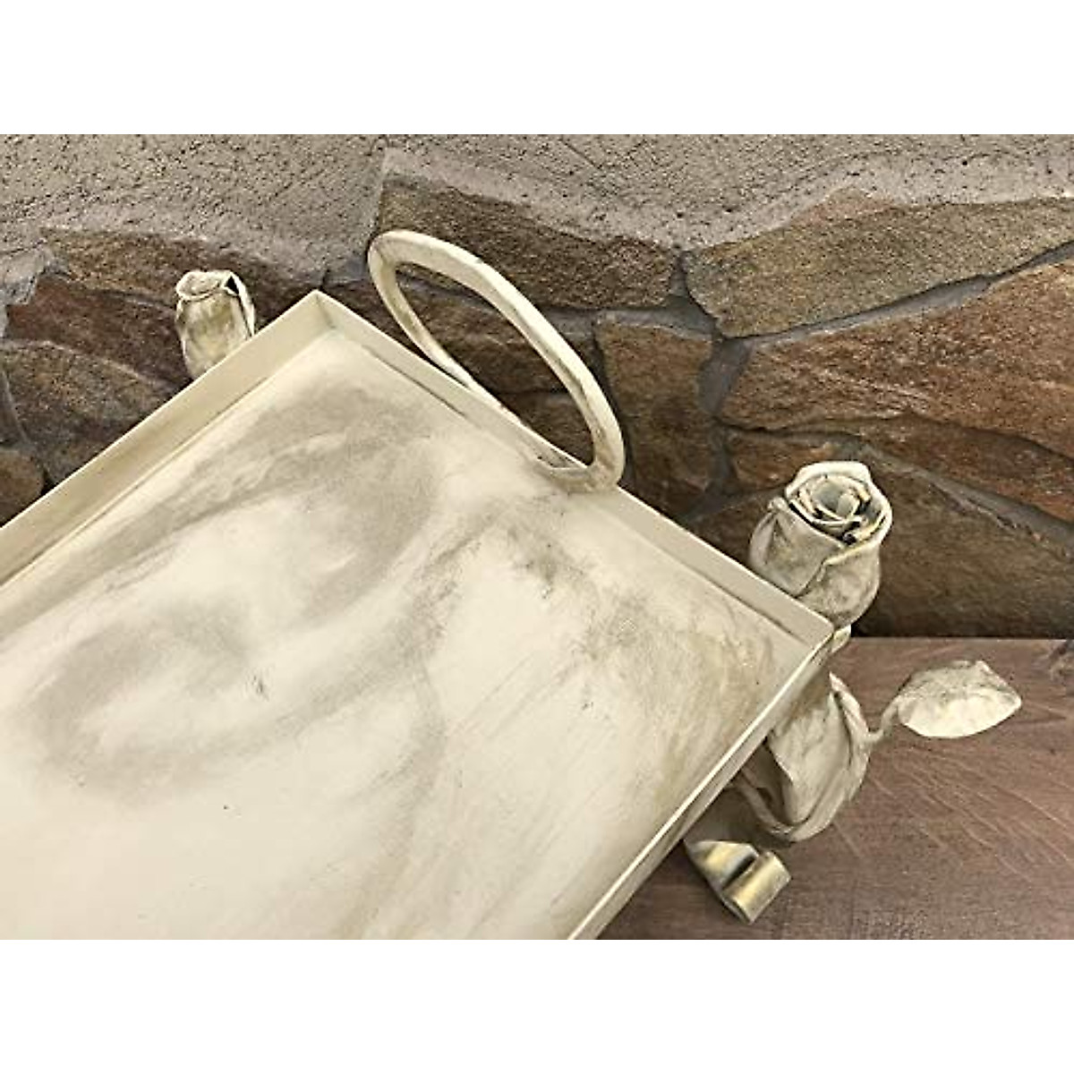 Breakfast in bed tray, iron anniversary gift for her, rose, floral, serving tray, coffee table, iron gift, iron gift for her, bed tray, tray